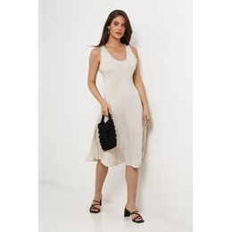 Le Monde du Lin Leinen-Kleid in Creme - 71% | Gr&ouml;&szlig;e 40/42 | Damen-kleider