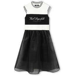 Karl Lagerfeld Kids Kleid in Schwarz/ Wei&szlig; - 62% | Gr&ouml;&szlig;e 104 | Kinderkleider