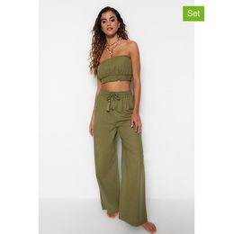 Trendyol 2tlg. Outfit in Khaki - 60% | Gr&ouml;&szlig;e 40 | Damen-tops