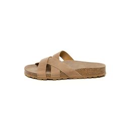 billowy Leder-Pantoletten in Beige - 40% | Gr&ouml;&szlig;e 42 | Damen-pantoletten