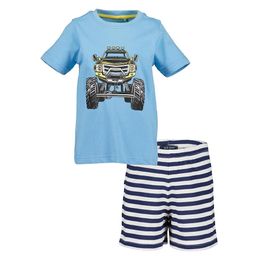 Blue Seven Pyjama in Hellblau/ Wei&szlig;/ Dunkelblau - 55% | Gr&ouml;&szlig;e 92/98 | Kinder-waesche