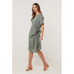 Lin Passion Leinen-Kleid in Khaki - 75% | Gr&ouml;&szlig;e 36/38 | Damen-kleider