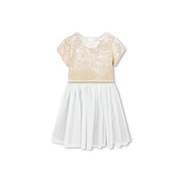 Billieblush Kleid in Beige/ Wei&szlig; - 65% | Gr&ouml;&szlig;e 98 | Kinderkleider