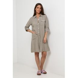 Le Monde du Lin Leinen-Kleid in Taupe - 72% | Gr&ouml;&szlig;e 36/38 | Damen-kleider