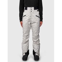 Brunotti Ski-/ Snowboardhose "Whitewater-Print" in Wei&szlig;/ Beige - 62% | Gr&ouml;&szlig;e L | Damen-sporthosen