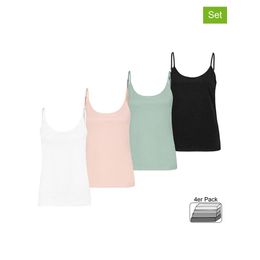 Sublevel 4er-Set: Tops in Wei&szlig;/ Bunt - 48% | Gr&ouml;&szlig;e XL | Damen-tops