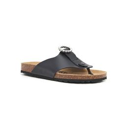 billowy Leder-Zehentrenner in Schwarz - 53% | Gr&ouml;&szlig;e 37 | Damen-sandalen
