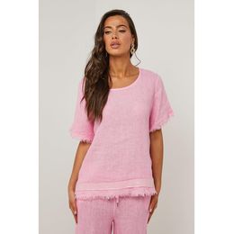 Le Monde du Lin Leinen-Bluse in Rosa - 75% | Gr&ouml;&szlig;e 38/40 | Damen-blusen