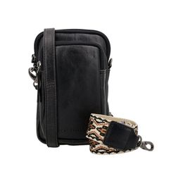 HIDE & STITCHES Leder-Handytasche in Schwarz - (B)12 x (H)19 x (T)5 cm - 58% | Damen-handytaschen