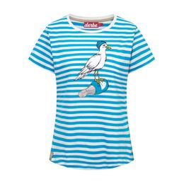 Derbe Shirt in Wei&szlig;/ Hellblau - 45% | Gr&ouml;&szlig;e M | Damen-tops