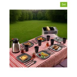 Violeta Home 29tlg. Picknick-Set in Anthrazit - (B)32,5 x (H)19,5 x (T)24 cm - 51% | Damen-outdoor-ausruestung