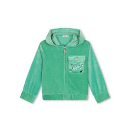 Billieblush Velours-Sweatjacke in Gr&uuml;n - 50% | Gr&ouml;&szlig;e 116 | Kinder-sweatshirts-jacken