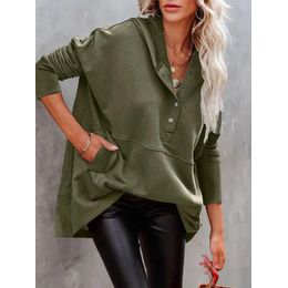 Milan Kiss Sweatshirt in Khaki - 63% | Gr&ouml;&szlig;e L | Damen-sweatshirts-jacken