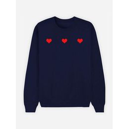 WOOOP Sweatshirt "Trois Petits Coeurs" in Dunkelblau - 63% | Gr&ouml;&szlig;e XL | Damen-sweatshirts-jacken