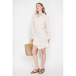 ASSUILI Leinen-Kleid in Creme - 71% | Gr&ouml;&szlig;e 38 | Damen-kleider