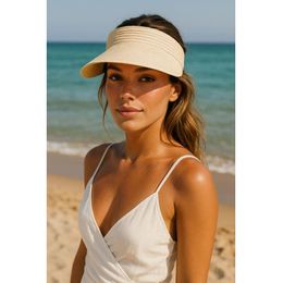 Lucky Bees Sonnenvisier in Creme - 66% | Damen-muetzen-caps