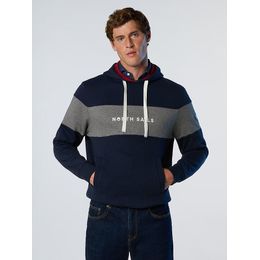 North Sails Hoodie in Dunkelblau/ Grau - 57% | Gr&ouml;&szlig;e M | Herren-sweatshirts-jacken
