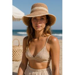 Lucky Bees Sonnenhut in Beige - 69% | Damen-muetzen-caps