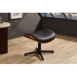 Riess Ambiente Drehbarer Hocker VOGUE COMFORT schwarz Kunstleder braun Walnuss-Design Polsterstuhl Riess-Ambiente Industrie & Loft Modern Retro