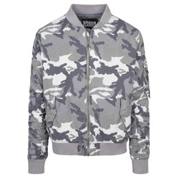 Bomberjacke Urban Classics "Urban Classics Herren Vintage Camo Cotton Bomber Jacket", Herren, Gr. M, snowcamo, 100% Baumwolle, mehrfarbig, normal, amerikanischer Ausschnitt, Jacken Bomberjacke