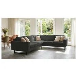 Ecksofa Home Affaire "Pinto, XXL, 250/290 cm, langer Schenkel, Ottomane", schwarz (onyx), B:290cm H:85cm T:250cm, 90% Polyester, 10% Nylon, Sofas, Ecksofa, Cord, Chenille, Lederoptik, mit Keder, Metallf&uuml;&szlig;e, Wellenunterfederung