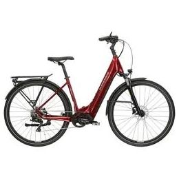 E-Bike KROSS "E-Trekkingrad Trans Hybrid LS 3.0 28 Zoll rot - Shimano Mittelmotor" Gr. 56, rot (rot, schwarz), Elektrofahrr&auml;der, 56cm, 28 Zoll (71,12cm), SHIMANO 36 V/250 W, Mittelmotor DU-E500