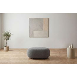 Polsterhocker Home Affaire "OSTRUP, Naturt&ouml;ne, Boucle", graphite, B:90cm H:42cm T:64cm, 100% PES, Hocker, Polsterhocker, 90x64 cm, organische Form mit sanften Rundungen