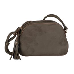 Handtasche Gabor "Anthea", Damen, Gr. B/H/T: 22cm x 14cm x 6,5cm, gr&uuml;n, Polyester, Taschen Handtasche, Kombi aus Velourimitat und Lederimitat sowie Nieten besetzte Anh&auml;nger