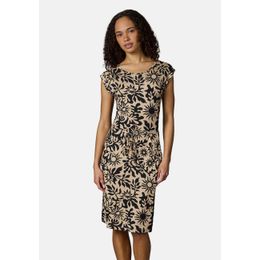 Sommerkleid Ragwear "Taggien Print", Damen, Gr. L (40), Normalgr&ouml;&szlig;en, beige (sand), Material: 95% Viskose, 5% Elasthan, figurumspielend knielang, Rundhals, &Auml;rmel ohne &Auml;rmelschlitz, Kleider Sommerkleid, Leichtes, bequemes Midikleid mit Muster