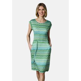 Sommerkleid Ragwear "Taggien Print", Damen, Gr. S (36), Normalgr&ouml;&szlig;en, blau (aquablau), Material: 95% Viskose, 5% Elasthan, figurumspielend knielang, Rundhals, &Auml;rmel ohne &Auml;rmelschlitz, Kleider Sommerkleid, Leichtes, bequemes Midikleid mit Muster