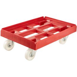 Rollwagen keeeper "rolf, Transportroller f&uuml;r Transportboxen und -k&ouml;rbe, 61 x 41 x 19 cm", rot (calcutta rot), B:41cm H:19cm T:61cm, Kunststoff, Rollwagen, Rollwagen