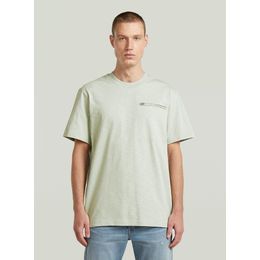 G-Star Raw T-Shirt G-STAR "Distressed Zip Pocket T-Shirt", Damen, Gr. L, pale gr&uuml;n, Obermaterial: 100% Baumwolle, Shirts T-Shirt