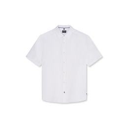 Kurzarmhemd OLYMP "OLYMP Casual, regular fit, Kent", Herren, Gr. XXL, Normaler Arm, wei&szlig;, 100% Leinen, Hemden