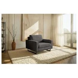 Loveseat Home Affaire "Pinto 105 cm, Cord, Chenille, Lederoptik", dunkelgrau, B:105cm H:85cm T:97cm, 100% Polyester, Sessel, mit Keder, Metallf&uuml;&szlig;en und auch in Cord Bezug erh&auml;ltlich