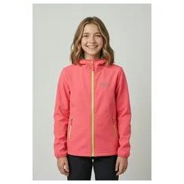 Softshelljacke Jack Wolfskin "FOURWINDS JACKET KIDS", Jungen, Gr. 164, orange (sunset coral), Softshell, Obermaterial: 100% Polyester. Futter: 100% Polyester. Futter 2: 100% Polyester. Innenseite: 100% Polyamid, hoch geschlossener Ausschnitt, eingefasste Kante, Jacken Softshelljacke