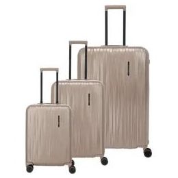 Trolleyset Travelite "BARBARA NOVELTY 3-teilig Hartschale", satin, Polycarbonat, unifarben, Koffer-Sets, Volumenerweiterung &ndash; stilvolles Reisegep&auml;ck