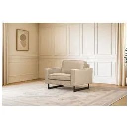 Loveseat Home Affaire "Pinto 105 cm, Cord, Chenille, Lederoptik", grau (hellgrau), B:105cm H:85cm T:97cm, Kunstleder (65% Polyester, 35% Lederfasern);Cord (92% Polyester, 8% Polyamide), Sessel, mit Keder, Metallf&uuml;&szlig;en und auch in Cord Bezug erh&auml;ltlich