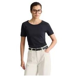 Marc O'Polo T-Shirt MARC O'POLO DENIM "aus reiner Bio-Baumwolle", Damen, Gr. L, blau depths, Obermaterial: 100% Baumwolle, unifarben, Basic, slim fit, Rundhals, normaler Saum, Shirts T-Shirt
