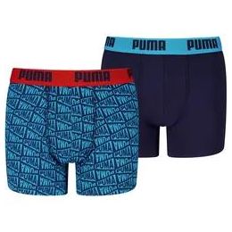 Boxershorts Puma "Puma BOYS FLAG PRINTED BOXERS", Jungen, Gr. 158/164, navy, speed blau, rot, Single Jersey, Obermaterial: 95% Baumwolle, 5% Elasthan, k&ouml;rpernah, Unterhosen, mit Logobund
