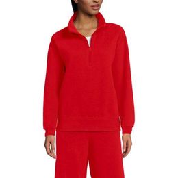 LANDS' END Serious Sweats Pullover mit Rei&szlig;verschluss, Damen,  Rot, Baumwoll-Mischung/Polyester-Mischung, by Lands' End