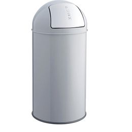 Helit Push-Abfallbeh&auml;lter, Stahl, selbstschlie&szlig;end, mittelgrau, 30 l, Hx&Oslash; 650 x 300 mm
