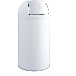 Helit Push-Abfallbeh&auml;lter, Stahl, selbstschlie&szlig;end, wei&szlig;, 30 l, Hx&Oslash; 650 x 300 mm