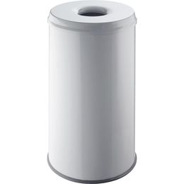 Helit Sicherheitspapierkorb, Stahl, flammhemmend, Volumen 50 l, VE 2 Stk, lichtgrau