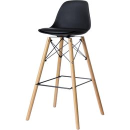 meet Barhocker STEELWOOD, mit Sitzkissen, VE 2 St&uuml;ck, schwarz