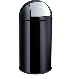Helit Push-Abfallbeh&auml;lter, Stahl, selbstschlie&szlig;end, schwarz, 30 l, Hx&Oslash; 650 x 300 mm
