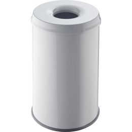Helit Sicherheitspapierkorb, Stahl, flammhemmend, Volumen 30 l, VE 2 Stk, lichtgrau