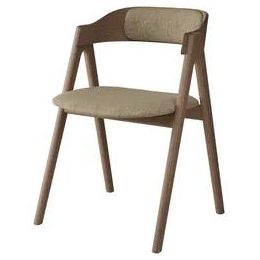 Stuhl HAMMEL FURNITURE "Mette by Hammel", , eiche smoked &ouml;l, eiche smoked &ouml;l, beige, B:52cm H:75cm T:54cm, Massivholz, Stoff, St&uuml;hle, Stuhl, Massivholz, gepolsterte Sitz- & R&uuml;ckenlehne, versch. Farbvarianten