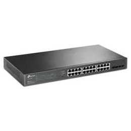 TP-LINK Netzwerk-Switch "JetStream-28-Port-Gigabit-Smart-PoE-Switch mit 4 SFP-Slots", schwarz, B:33,5cm H:11cm T:53cm, Netzwerk-Switches