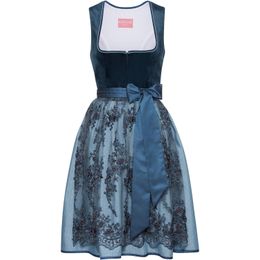 Kr&uuml;ger Dirndl Kr&uuml;ger Madl Midi-Samtdirndl Luriel Mittelblau (Gr&ouml;&szlig;e: 46)