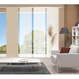 Schiebegardine Vision S "IRLOS 4er SET" Gr. 1, beige (sand), B:60cm H:260cm, Polyester, Gardinen, Schiebevorhang Digidruck 4er Set IRLOS